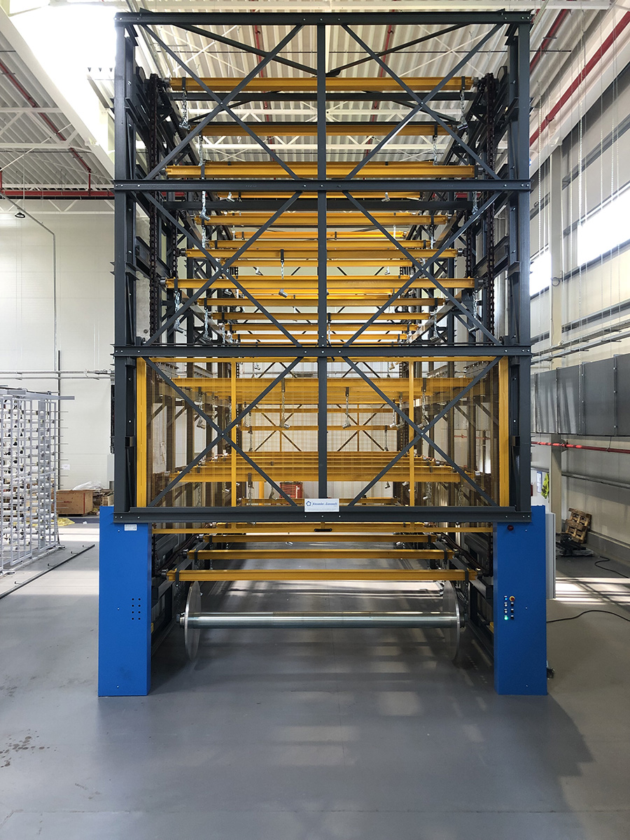 Automatic rotative storages for the textile industry
